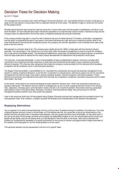 Decision Making Tree Template