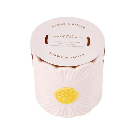 Peony And Amber Flower Ceramic Candle Kmart