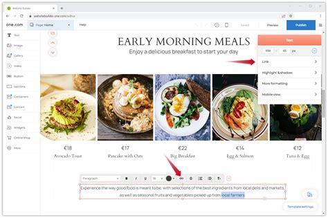 how do i make a link in website builder support