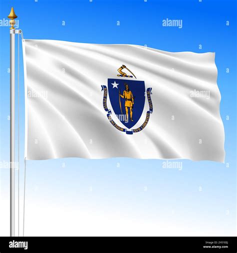 Massachusetts Federal Official Waving Flag United States Of America