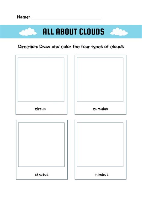 Types Of Clouds Worksheets Printable Clouds Make And Learn Project