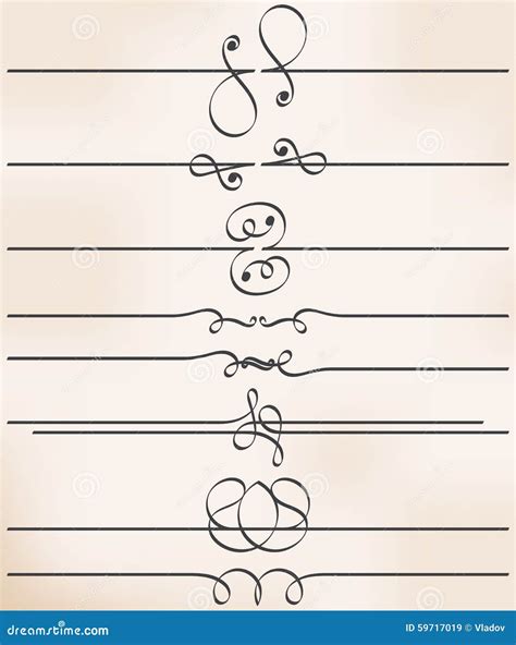 Calligraphic Design Elements Vector Dividers Stock Vector Illustration Of Divider Curl 59717019