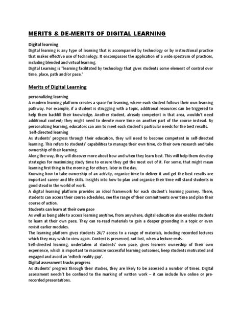 Digital Learning Pdf Educational Technology Learning
