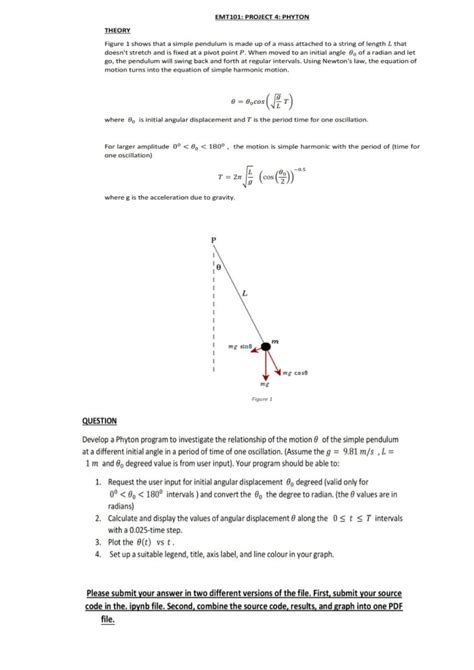 Solved THEORY Figure Shows That A Simple Pendulum Is Made Chegg Com