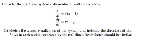 solved consider the nonlinear system with nonlinear