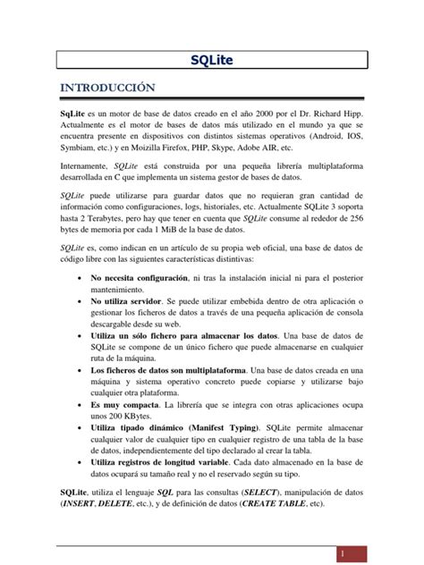 sqlite pdf sql bases de datos