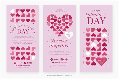 벡터에서 로맨틱 핑크 발렌타인 카드 전단지 템플릿 프리미엄 벡터