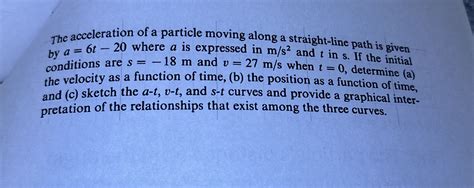 the acceleration of a particle moving along a