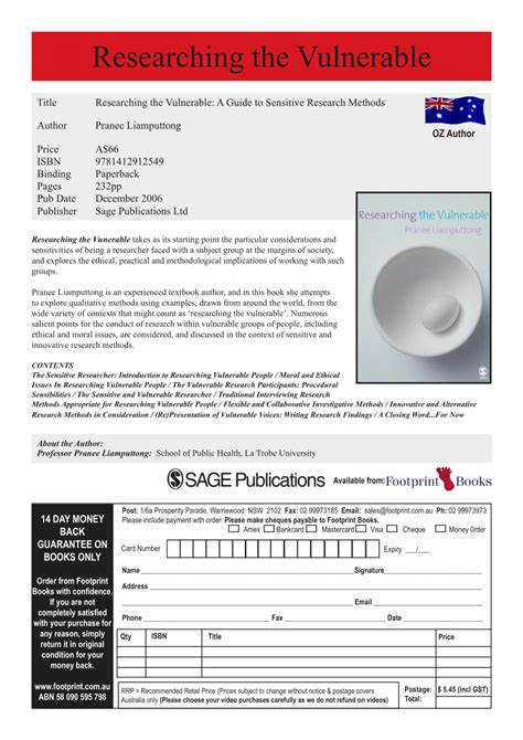 Pdf Researching The Vulnerable A Guide To Sensitive Research Methods