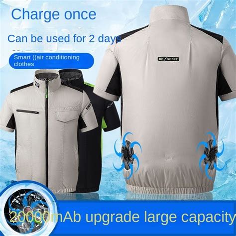 쿨링 에어컨 의류 반팔 얇은 의류 팬 포함 야외 레저 쿨링 작업복 남성 여성용 Aliexpress