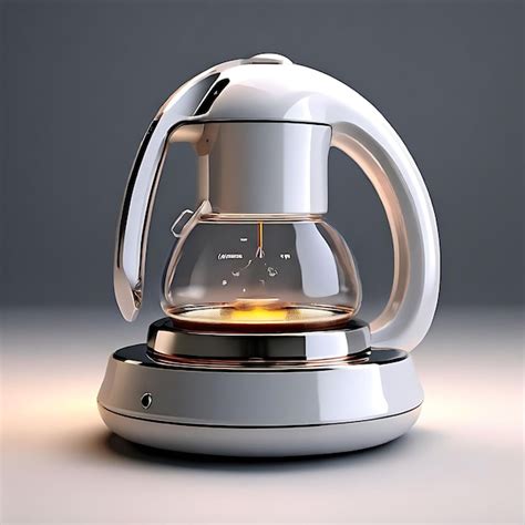 Elegant 3d Modern Glass Electric Kettle On Sleek Surface Premium Ai