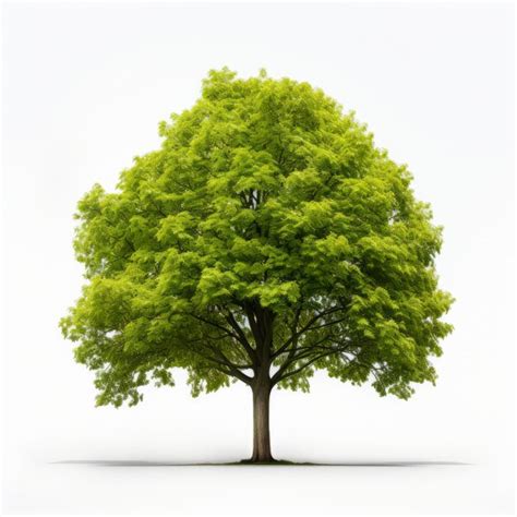 Premium Ai Image Front View Minimalistic Of An Isolated Linden Tree