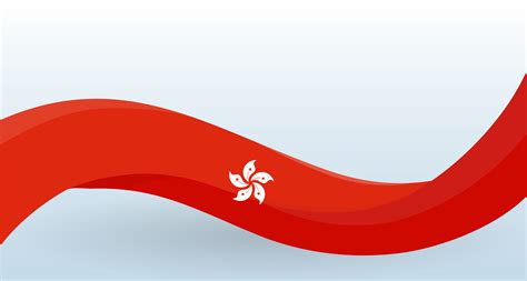 Hong Kong Waving National Flag Modern Unusual Shape Design Template