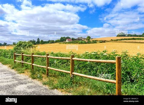 Wooden Fence Barrier Along Part Of Voie Verte Cycle Way As Protection
