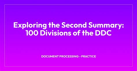 Exploring The Second Summary 100 Divisions Of The Ddc Lis Library