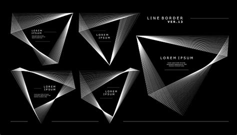 삼각형 추상 블렌드 라인 테두리 디자인 템플릿입니다 추상 테두리 디자인 벡터입니다 삼각형에 대한 스톡 벡터 아트 및 기타 이미지