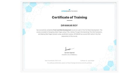 Successfully Completed The Front End Web Development Training From Dipankar Roy