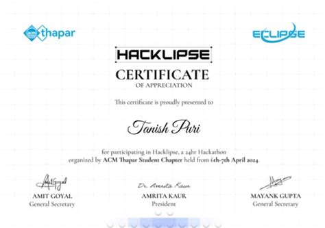 Tanish Puri On Linkedin Hacklipse Hackathon Acmthapar Innovation Technology
