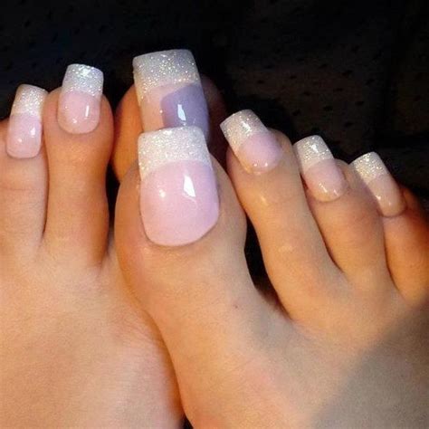 Sarita French Pedicure Glitter French Tip Pedicure Sparkly French