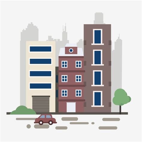 อาคารตึกสูงการ์ตูนเมืองลม อาคารสูงในเมือง บ่น อาคารสำนักงาน เวกเตอร์และ Png