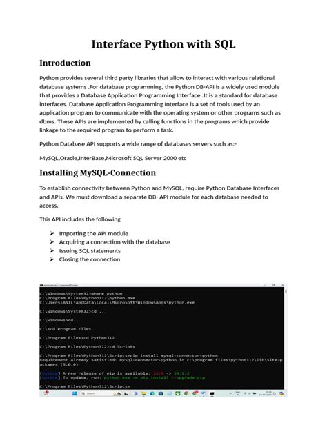 Interface Python With Sql Pdf