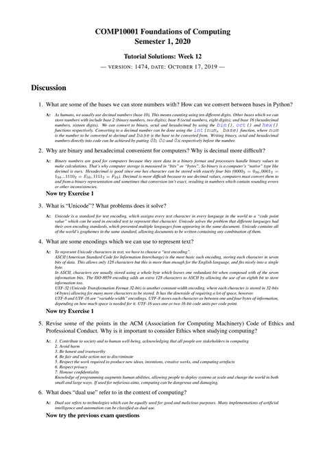 Tutesheet Week12 Solutions Comp10001 Foundations Of Computing