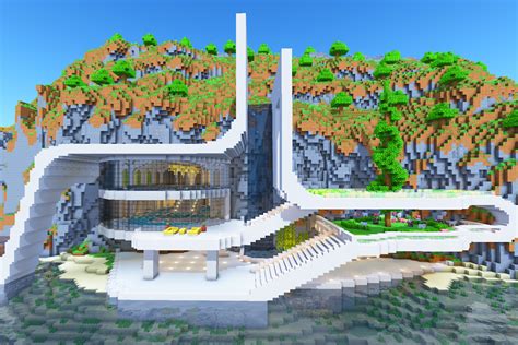 Minecraft Modern House Cliff Hướng Dẫn Xây Dựng Biệt Thự Hiện Đại Trên