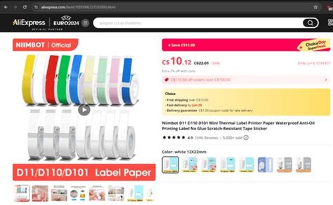 [amazon Ca] Nimbot D110 Label Maker 16 09 Atl With 20 Coupon 10 Code