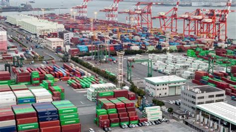 Tokyo Container Terminal Japan Time Lapse Stock Footage Videohive