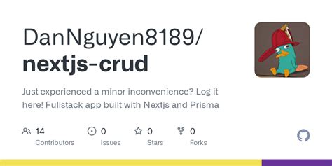 Github Dannguyen8189nextjs Crud Just Experienced A Minor