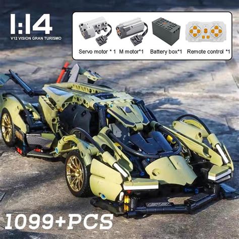 New Moc 114 V12 Super Racing Sport Car Model Building Block Brick