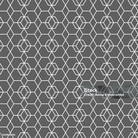 벡터 그림입니다 윤곽선 육각형의 질감 회색 흑백 기하학적 매끄러운 패턴 모자이크 추상적인 배경입니다 육각형 반복 기하학적 다각형 텍스처 0명에 대한 스톡 벡터 아트 및 기타