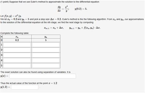 solved suppose that we use eulers method to approximate the