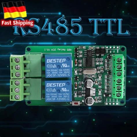 Modbus Rtu 2 Way 12v Relay Module Switch 2 Way Relay Output Rs485