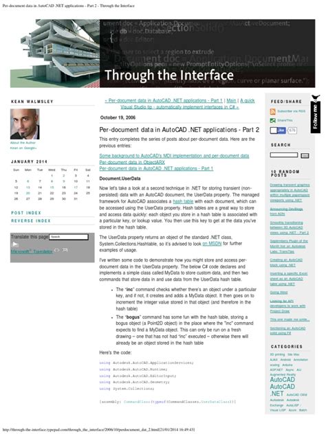 Per Document Data In Autocad Net Applications Part 2 Through The Interface Good