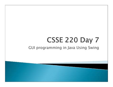 Gui Programming In Java Using Swing Pdf Computing Platforms System Software