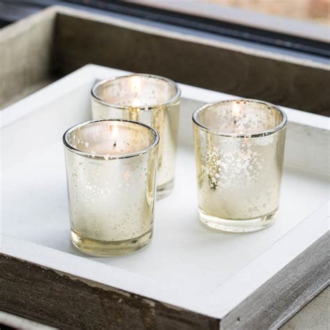 Votive Metallic Gold Mercury Glass Candle Holders Bcandle