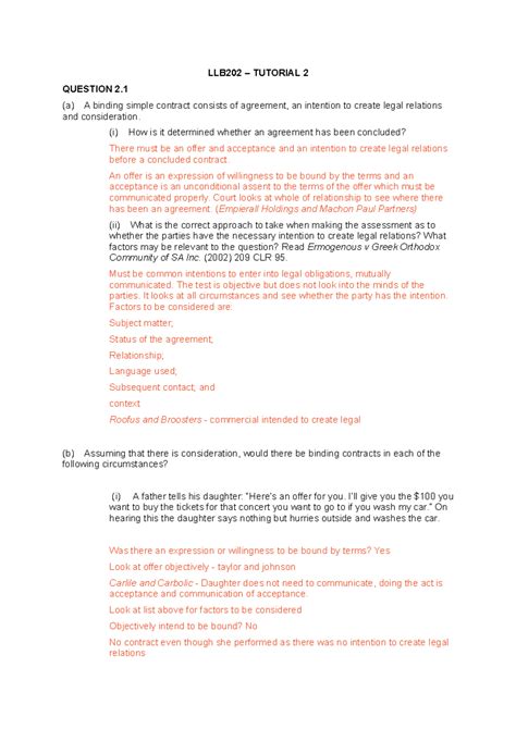 LLB202 Tutorial Week 2 LLB202 QUT Studocu