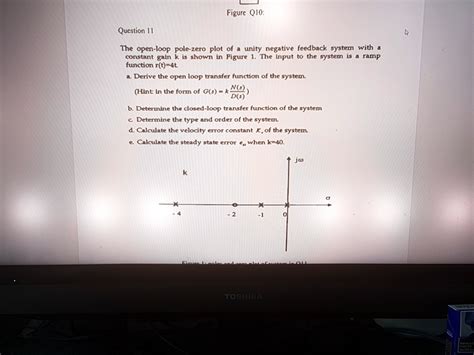 Figure Q10 Question 11 The Open Loop Pole Zero Plot Of A Unity