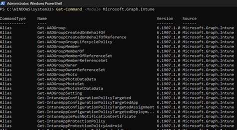get started with microsoft graph intune powershell module for endpoint