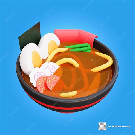 Premium Psd 3d Illustration Of Asian Food Ramen Japanese Food