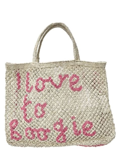 The Jacksons London I Love To Boogie Large Jute Bag In Natural With Be