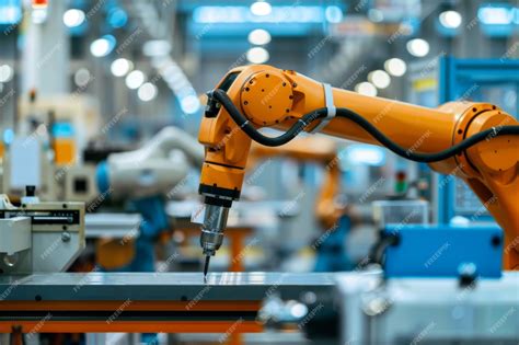 Premium Photo A Robot Is Drilling Into A Metal Surface