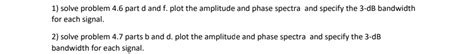 Solve Problem 4 6 ﻿part D ﻿and F ﻿plot The Amplitude