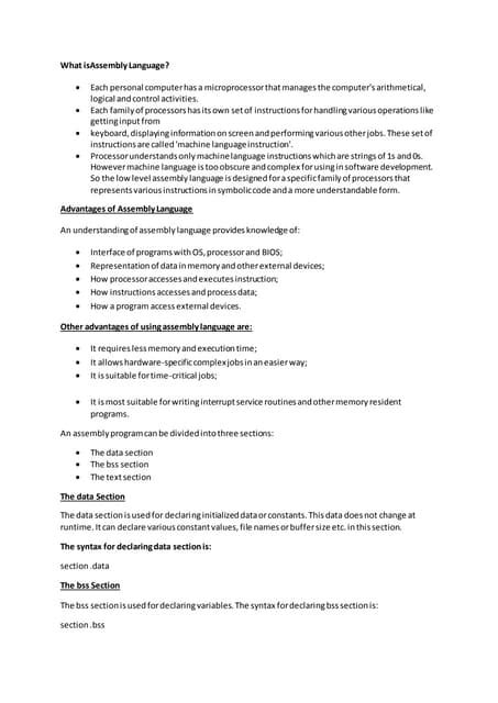 Assembly Language Pdf