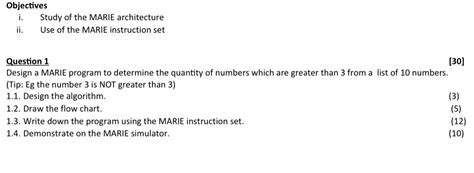 Solved Objectives I Study Of The Marie Architecture Ii Use