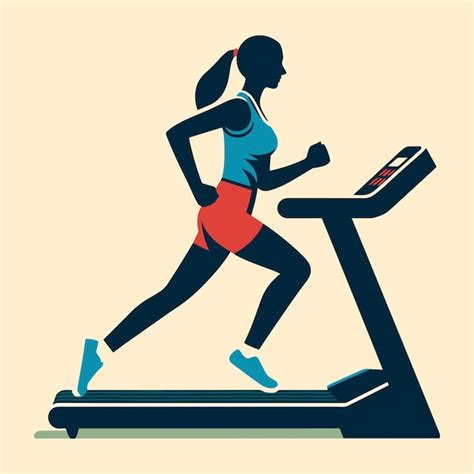 Vector Woman Running On A Treadmill Premium AI Generated Vector