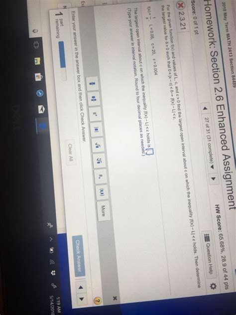 Solved 2018 May Term Math 2413 Section 84489 Homework