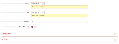 magento2 magento 2 1 9 cart rules please enter a valid date