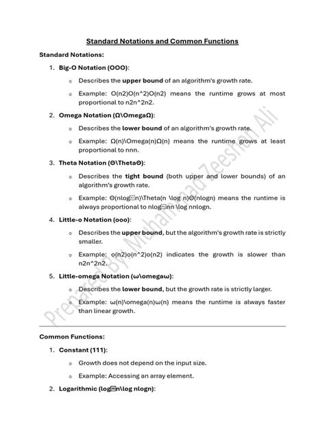 Standard Notations And Common Functions Pdf